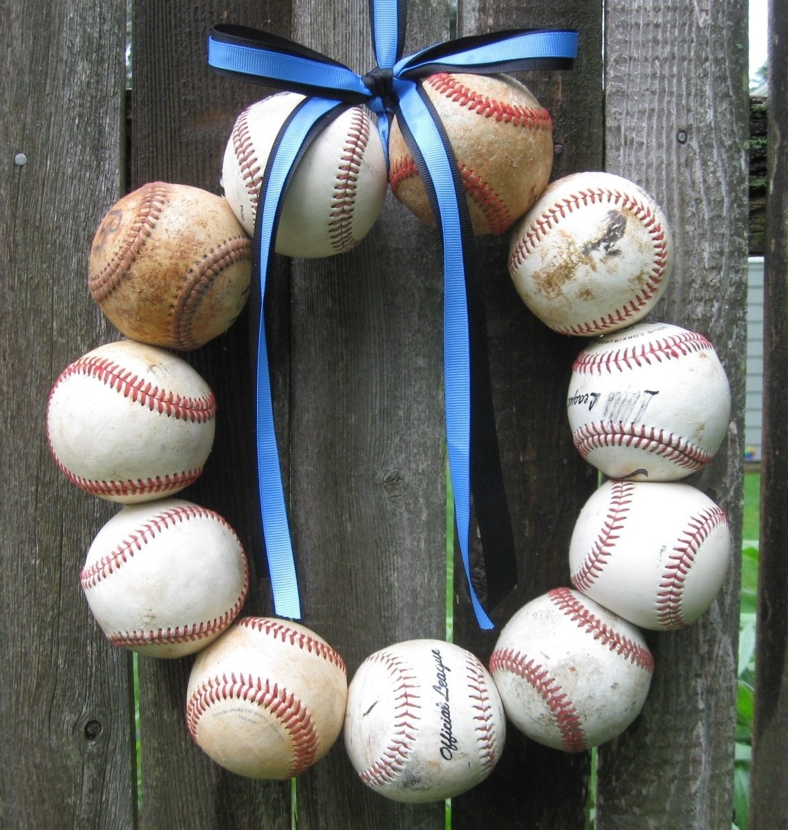 Baseball Love Wreath - Two Ribbons, No Letter on Luulla