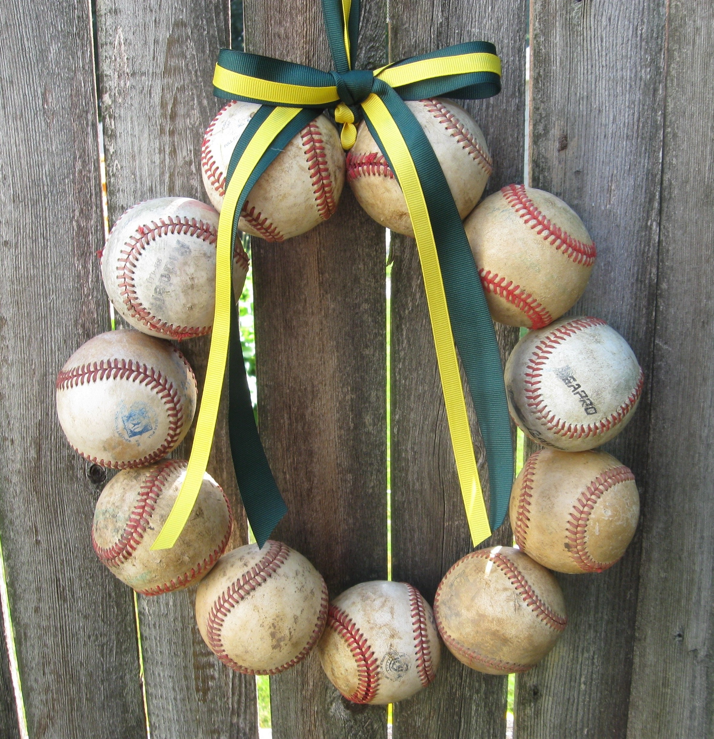 Baseball Love Wreath - Two Ribbons, No Letter on Luulla