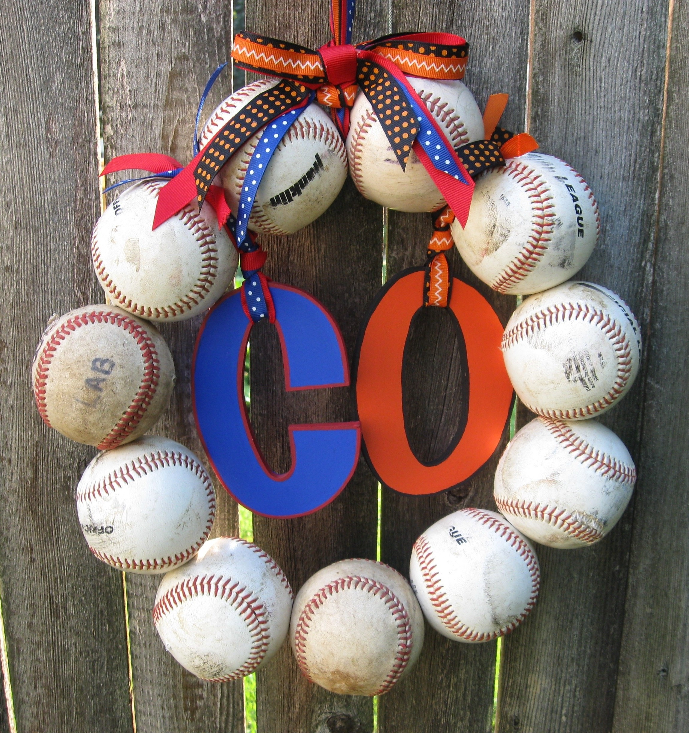 Baseball Love Wreath - With Two Letters Or Numbers on Luulla